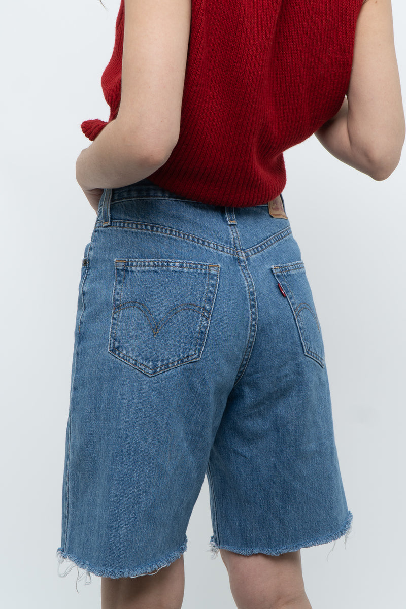 LEVI'S x Red Tab Midwash Cutoff Long Denim Short (S, M)