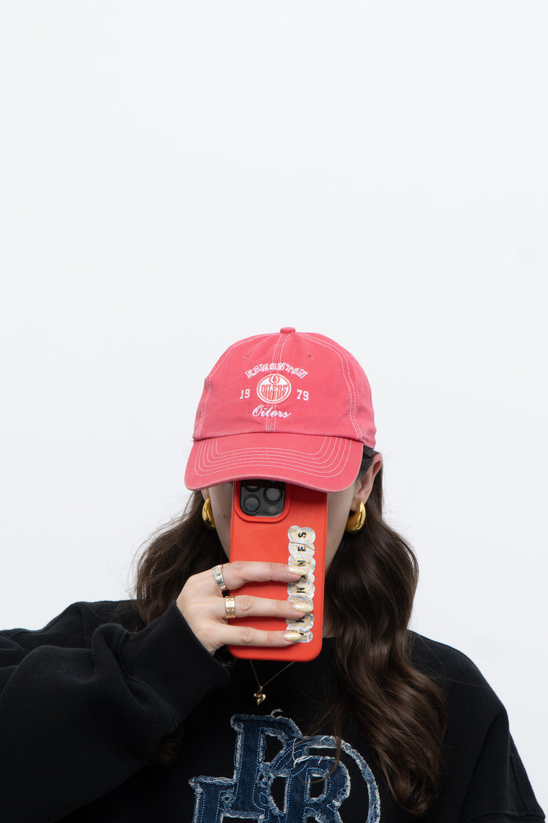 Vintage x EDMONTON OILERS Pink, Red Strapback Hat (2 Available)